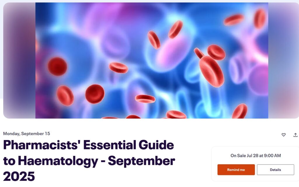 Pharmacists’ Essential Guide to Haematology Course - 15th–16th September 2025 at UCLH - BOPA